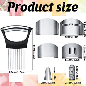 XEFINAL 14 PCS Finger Guard for Cutting Vegetables Stainless Steel Knife Cutting Protector Finger Thumb Guard Finger Protector Thumb Guard Peelers for Onion Holder for Cutting Food