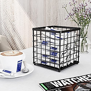HORIAMIT Coffee Pod Holder Coffee Organizer, K Cup Holder for Counter K pod Container, Creamer Holder, Coffee Bar Accessories Basket Black K Pods Storage