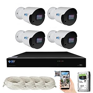 GW Security Smart AI 8 Channel 12MP NVR Ultra-HD 4K PoE Security Camera System with 4 x 8MP 2160P Face Recognition/Human/Vehicle Detection Outdoor Indoor Surveillance IP Camera, Built-in Microphne