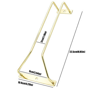 zoohot 22.5cm Wine Glass Rack - Under Cabinet Stemware Wine Glass Holder Glasses Storage Hanger Metal Organizer for Bar Kitchen, Gold Finish (1 Rows, 1 Pack)