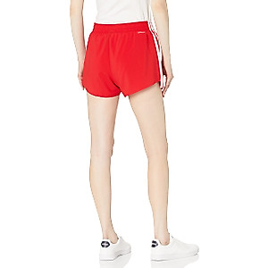 adidas Womens Woven 3-Stripes Sport Shorts Scarlet/White X-Small