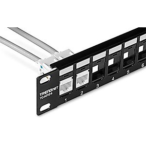 TRENDnet Cat6 Keystone Jack, 25-Pack Bundle, 90° Angle Termination, Compatible with Cat5, Cat5e, Cat6 Cabling, Color-Coded Labeling, Gold-Plated Contacts, Tool-Less Design, White, TC-K25C6