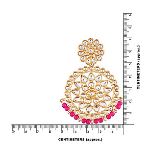 Aheli Ethnic Indian Traditional Faux Kundan Round Chandbali Dangle Earrings Wedding Party Wear Fashion Jewelry for Women