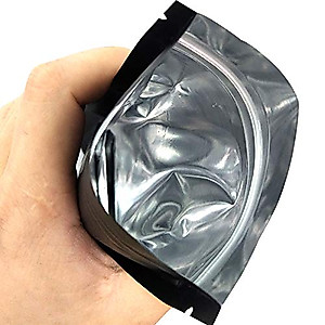 STUs 100 Pack Smell Proof Stand-Up Bags - 4 x 6 Inch Resealable Mylar Bags Foil Pouch Double-Sided Bag Matte Black