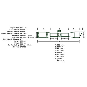 UTG 3-12x44 AO SWAT Accushot Rifle Scope, EZ-TAP, Illuminated Mil-Dot Reticle, 1/4 MOA, 30mm Tube, See-Thru Weaver Rings