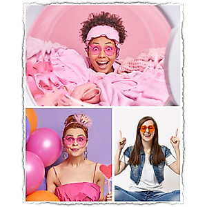 PARSUP 14 Pairs Heart Shaped Rimless Frameless Sunglasses Transparent Candy Color Glasses Tinted Eyewear Bachelorette Party Favors Photo Booth Props,14 Colors