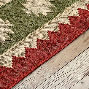 Handmade Wool Jute Area Rug for Bedroom Living Room,Custom Size, Kilim Rug Boho Jute Rug (10x14 feet)