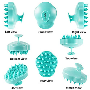 Shampoo Brush, Silicone Scalp Massager Hair Brush Head Massager Hair Growth Scrubber for Straight Curly Long Short Thick Thin Wet Dry Hair for Men Women Kids Pets, Light Blue