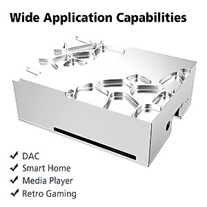 Akasa Gem Pro, Pure Aluminum Raspberry Pi 4 Case, Heavy Duty Pi 4 Heatsink, Ultra Quiet Passive Cooling Raspberry Pi Housing, Supports Raspberry Pi 4 Model B, Silver, A-RA09-M2S