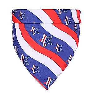 Yunison 5 Packs 4th of July Dog Bandanas Reversible Scarfts American Flag Independence Day Fireworks Pet Scarfs, Cat Bandanas for Small Medium Large Pets