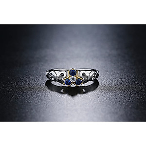 Purreen Zelda Zora's Sapphire Ring 18K Gold & Rhodium Plated Sterling 925 Silver – 5