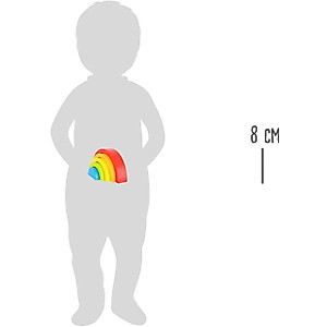 Small Foot Wooden Rainbow Building Blocks (Small)-Babies Learn Hand-Eye Coordination,Patterns&Colors While Developing Fine Motor Skills-Classic Educational Game for Toddlers-Age 12+ Months