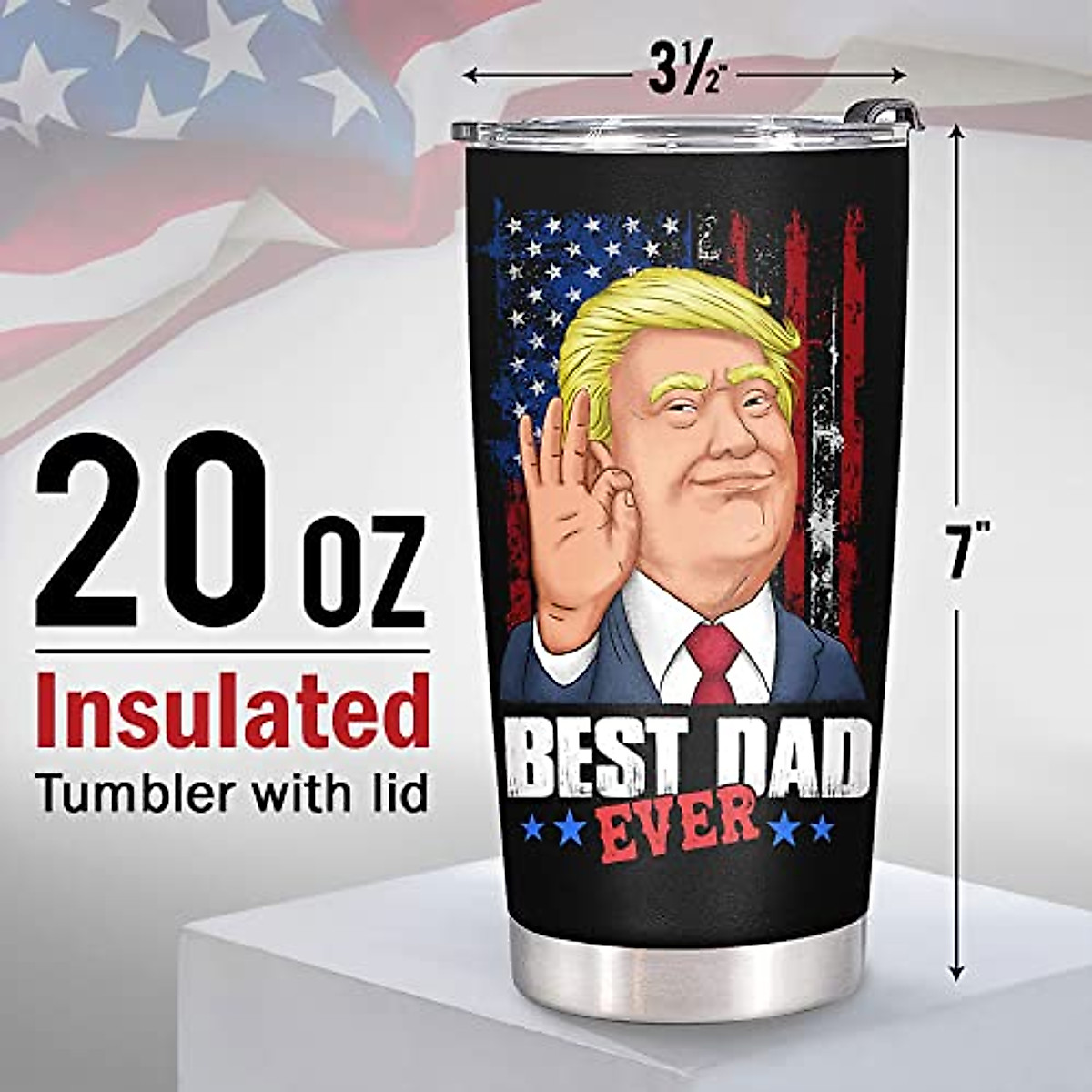 Gifts for Dad from Daughter, Son, Kids - Dad Gifts from Daughter, Son for Christmas, Fathers Day - Dad Birthday Gifts, Birthday Gifts for Dad - Funny Presents for Dad, Best Dad Ever Gifts Tumbler 20Oz