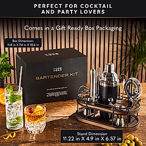 22-Piece Bar Set, Cocktail Shaker, Bartender Kit - Cocktail Kit, Bar Accessories for The Home Bar Set, Cocktail Shaker Set, Cocktail Set, Bar Tools, Bartender Set, Bar Kit, Shaker Set Bartender Kit