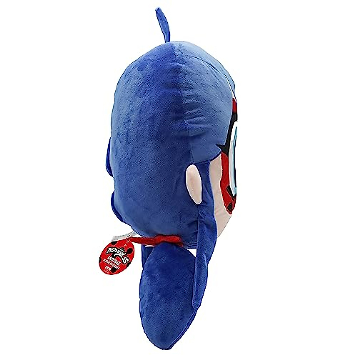 Miraculous Ladybug - Huggie Hideaway Ladybug, 16.5-inch Red and Blue Plush Pillow, Super Cute Soft Stuffed Toy for Kids with Large Zipper Secret Pocket in The Back (Wyncor)