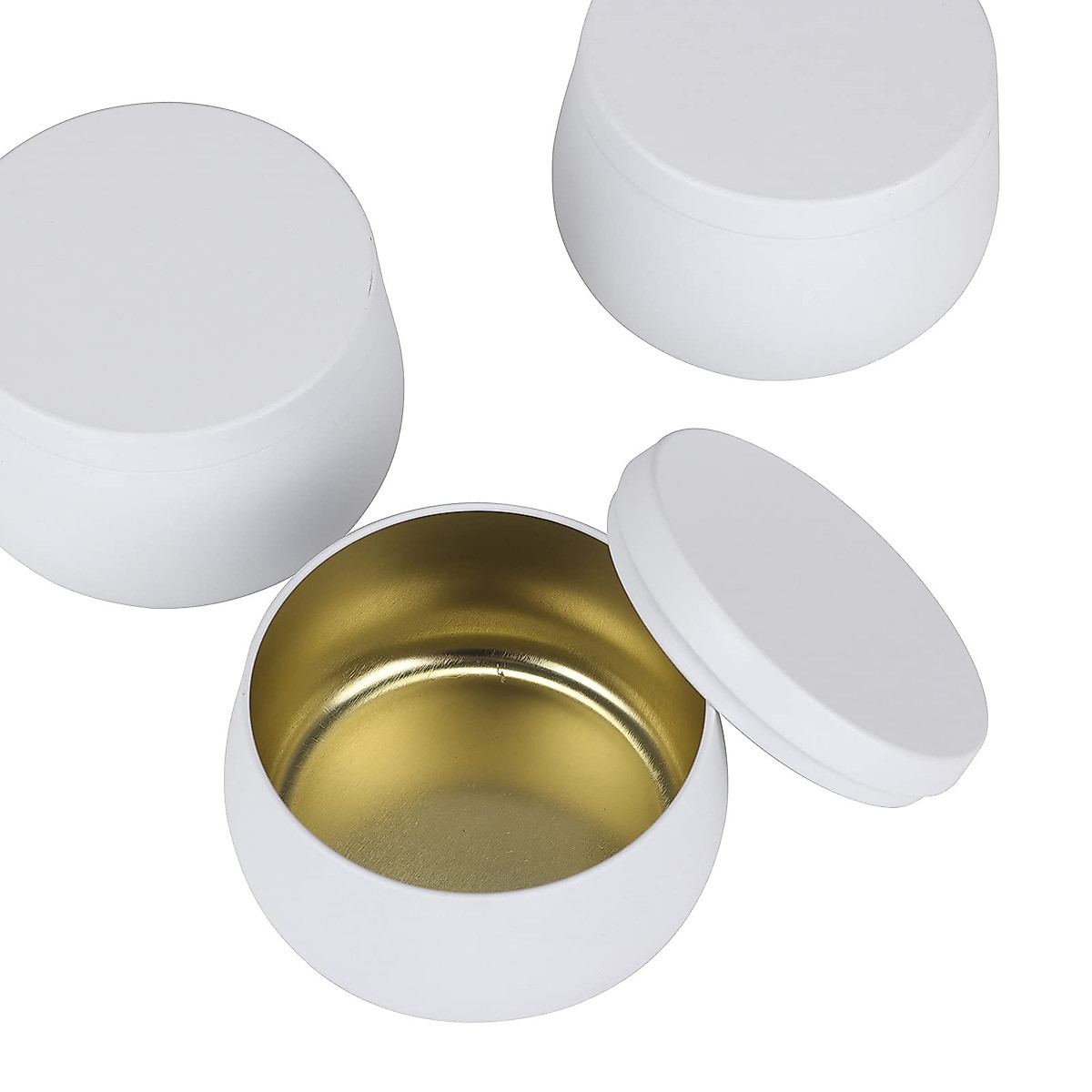 NEXBEXES 8oz Candle tins with lids,White Candle Jars,Bulk Candle tins for Making Candles,Candle Making Jars(24PACK, White)