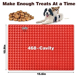 Palksky 468-Cavity Mini Round Silicone Mold/Chocolate Drops Mold/Dog Treats Pan/Semi Sphere Gummy Candy Molds for Ganache Jelly Caramels Cookies