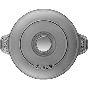 Staub 40509-578 Round Hot Plate, Gray, 7.9 inches (20 cm), Both Hands, Casting, Enamel, Shallow Type, Induction Compatible