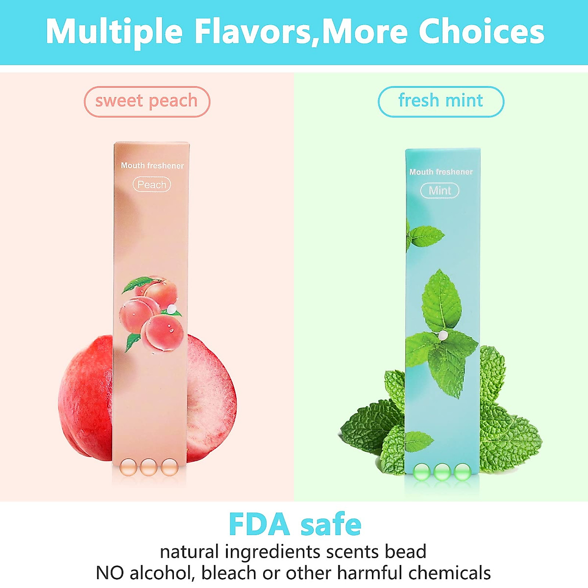 RIILPIIK Electronic Breath Freshener Spray New Generation Nano-Level Atomization Mouth Mist Spray FDA Safe Rechargeable Portable Easy to Use Naturally Formulated Scent Beads Bad Breath Saver