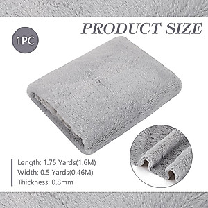 BENECREAT 63x20 Inch Short Hair Faux Fur Fabric, Dark Gray Pre-Cut Craft Fur Fabric Shaggy Fur Patches for Costumes, Apparel, Rugs, Pillows, Decorations