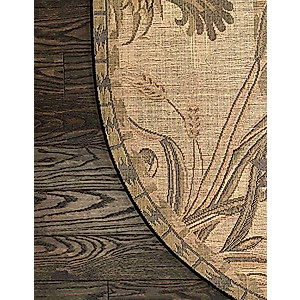 Unique Loom Barnyard Collection French Country Inspired Cottage Rooster Design Area Rug (3' 3 x 5' 3 Oval, Ivory/Olive)