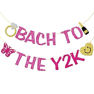 Bach to the Y2K Banner, 2000s Bachelorette Party Banner, Back to the 00s Party Decorations, Miss to Mrs, Retro Y2K Bridal Shower Banner, Throwback Early 2000s Party Decorations, Hot Pink Glitter