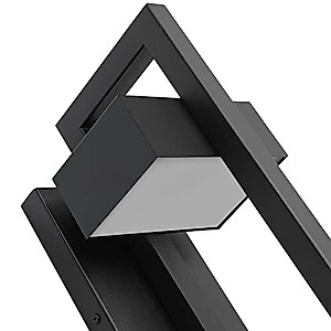 Krychiler 2 Set Modern Outdoor Wall Sconce, Indoor Integrated LED Wall Lamp Waterproof Porch Light Exterior LED Wall Mounted Light Black for Living Room Bedside Garden Garage Lighting