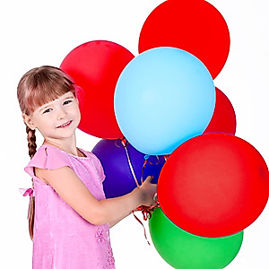 120Pcs Latex Party Balloons, 12 inch Red Helium Balloons with Ribbon for Birthday, Wedding, Baby Shower,Graduation Birthday Party Decorations