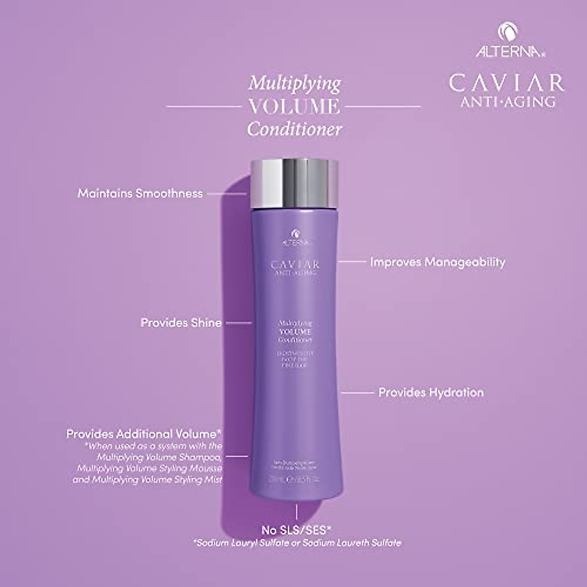 Alterna Caviar Anti-Aging: Mutiplying Volume Consumer Kit with Shampoo 1.35 Fl. Oz. + Conditioner 1.35 Fl. Oz. + Styling Mist 0.85 Fl. Oz. (Personal Size + Travel Size)(Pack of 1)