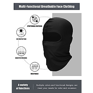 SATINIOR 6 Pcs Ski Mask Cover Full Face Mask Summer Face Covering Ice Silk UV Protection Balaclava Women Men Outdoor Sports(Black)