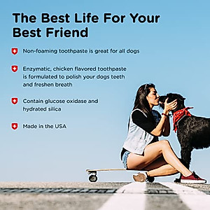 Nutri-Vet Dental Hygiene Kit for Dogs | Finger Toothbrush and Enzymatic Toothpaste | Chicken Flavor |2.5 ounces