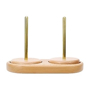 Antrader Double Yarn Holder Wooden Yarn Holder Dispenser for Crocheting Double Wooden Yarn Holder Handmade Yarn Ball Holder Crocheting Spindles Twirling Yarn Holder,1Pcs