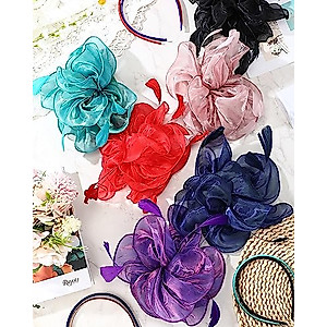 6 Pcs Fascinators Hat Tea Party Headwear Ribbons Feathers Women Hat Flower Mesh Headband Wedding Flower Hair Clip for Party Wedding Carnival