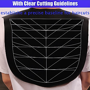 XDONEF Hair Cutting Guide Collar Silicone Waterproof Cutting Cape for Hair Stylist Hair Cutting Mat for Shoulders Hair Cut Mat with Guidelines Weighted Neck Wrap for Salon Home Large