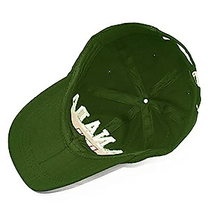 Arctic Fox Pure Cotton Men & Women Canada EST 1867 Embroidered Maple Leaf Flag Cap/Hat | One Size, Adjustable | Adjustable Strap Back | Front Raised Embroidery -Green