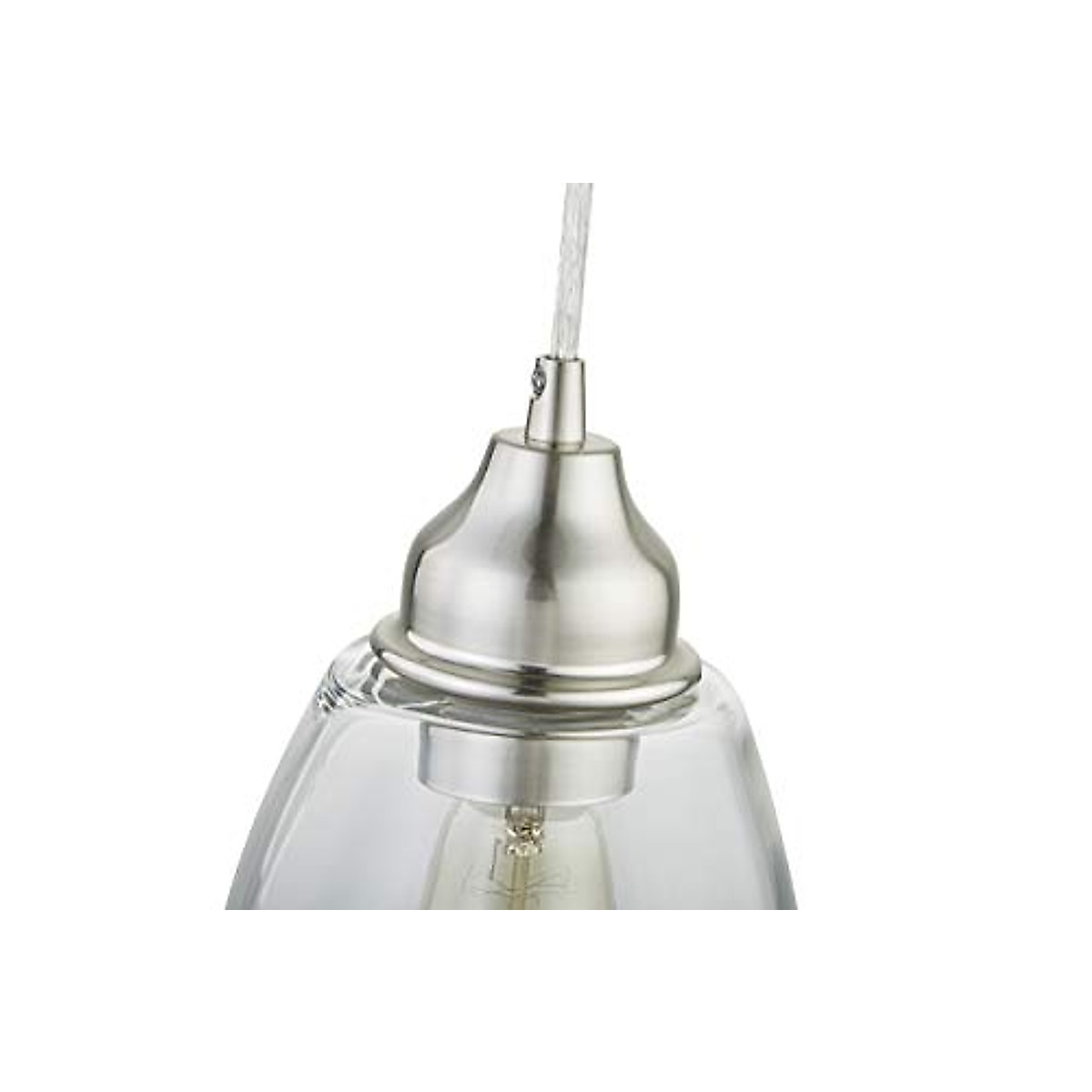 WISBEAM Pendant Lighting Fixture, Hanging Ceiling Lights with E26 Medium Base Max. 60 Watts, ETL Rated, Bulbs not Included, Nickel, 2-Pack