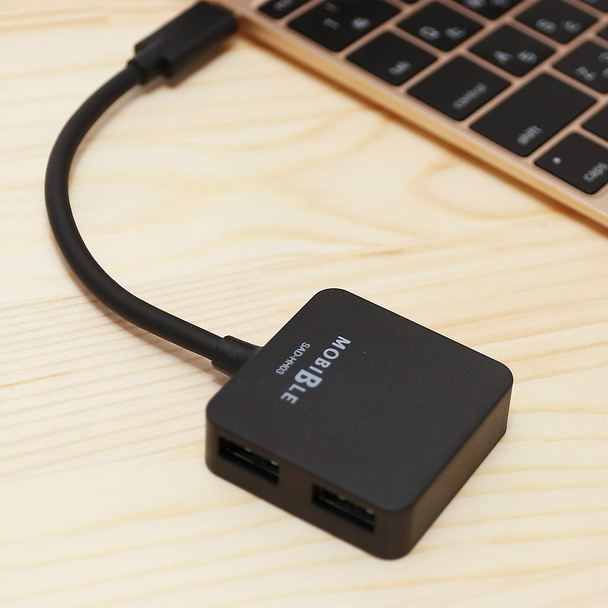 Miyoshi SAD-HH03/BK MCO USB-C Compatible, USB 3.1, 4 Ports, Hub Function, Host Adapter, Black