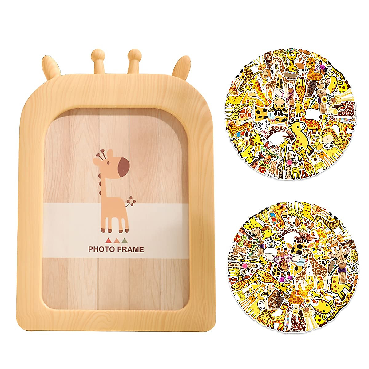 dbqpro Giraffe Photo Frame Giraffe Stickers, Picture Frame Cute Animal Decals