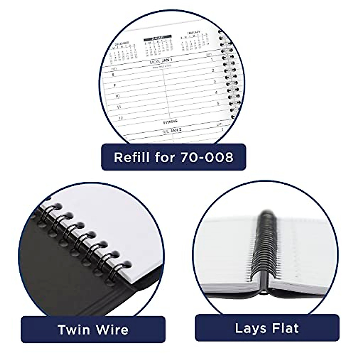 AT-A-GLANCE 2024 Weekly Appointment Book Planner Refill for 70-008, 3-1/4" x 6-1/4", Pocket Size (709041024)