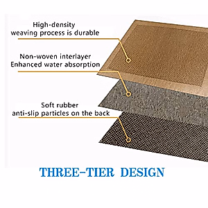 LUFEIJIASHI Small Kitchen Rugs and mats Non Skid Washable Kitchen Runner Rug Absorbent Farmhouse Style Kitchen Floor mats for in Front of Sink (Light Coffee, 20X32)