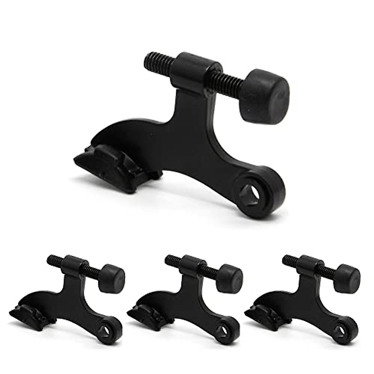 4 Pack Hinge Pin Black Door Stopper, Adjustable Heavy Duty Hinge Pin Door Stop with Black Rubber Bumper Tips