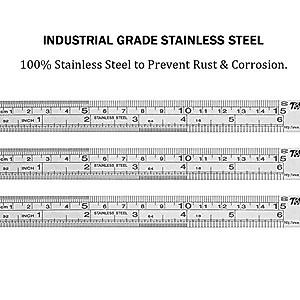 Ruler Metal Straight Edge Ruler Stainless Steel Ruler 6 Inch Ruler Set Rulers Bulk 12 Pack