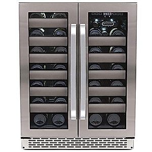 Whynter BWR-401DS 40 Bottle Stainless Steel Dual Zone Built Wine Refrigerators-Elite Series with Seamless Doors