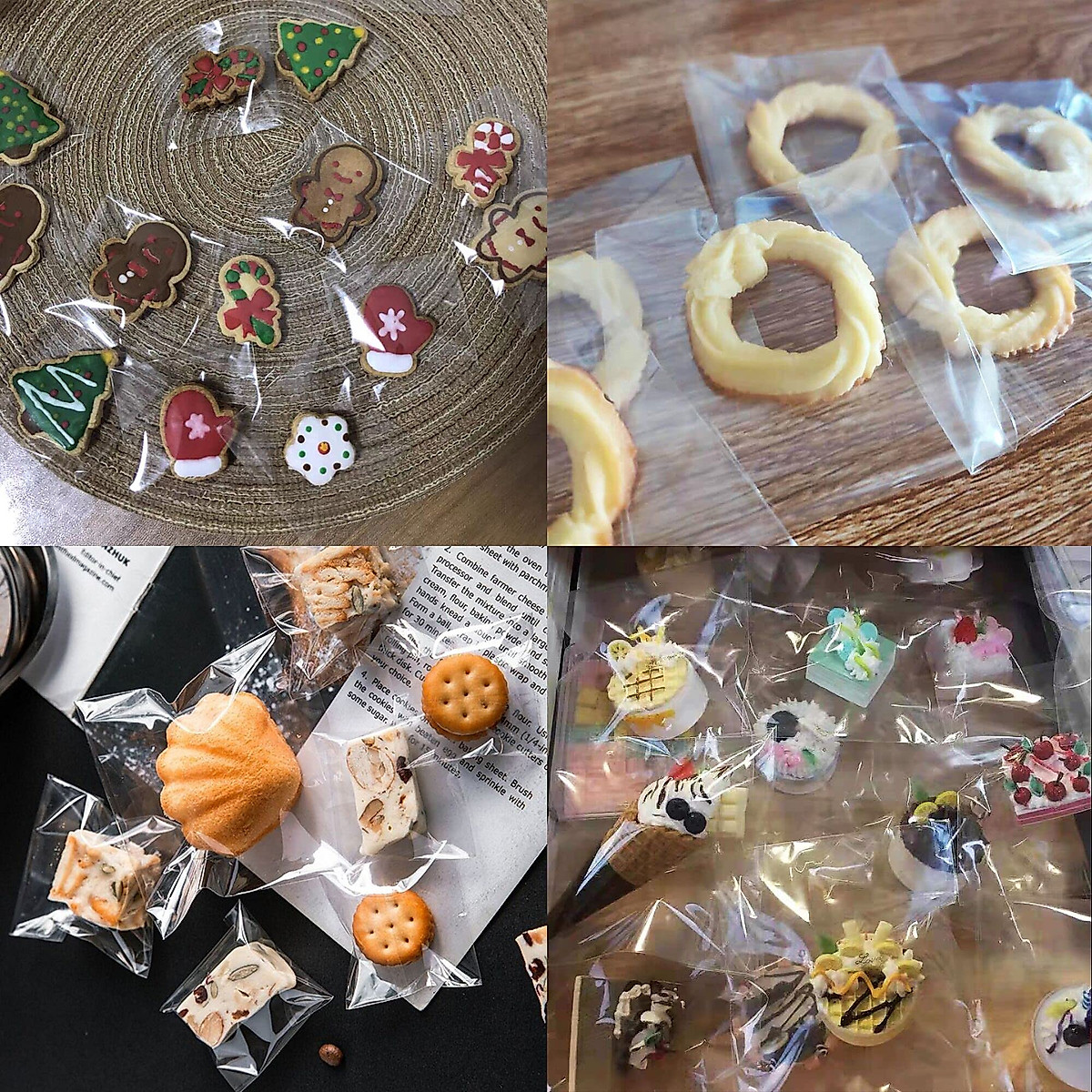 500pcs 3x3" Small Clear Cellophane Bags Self Sealing Plastic Bags 1mil Resealable Cello Bags for Jewelry Earrings Candies Bakery Candle Soap Cookies 9 Sizes to Choose from
