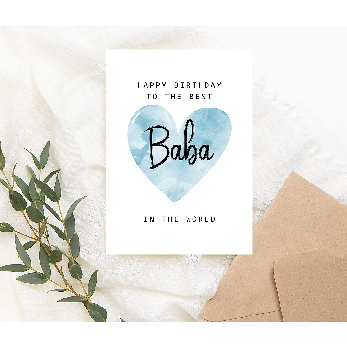 MoltDesigns Happy Birthday To The Best Baba In The World Card - Baba Birthday Card - Baba Card - Father's Day Gift - Happy Birthday Card