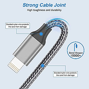 iPhone Charger, 5pack (1/3/3/5/5FT) Lightning Cables [Apple MFi Certified] Nylon Braided USB Cord 5ft Lightning Cable 3ft Compatible with iPhone 13/12/11 Pro Max/XS/XR/X/8/7 Plus/SE