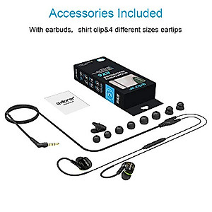 Wired Sport Earphone Running Earphone with Microphone and Remote Sweatproof and Noise-Resistant in Ear Earphone for Running Gym Jogging (Green)