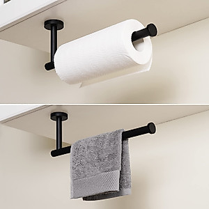 KES Kitchen Paper Towel Holder Under Cabinet Matte Black 11 Inch Paper Towel Holder Dispenser Bathroom Wall Mount SUS 304 Stainless Steel, A2175S30-BK