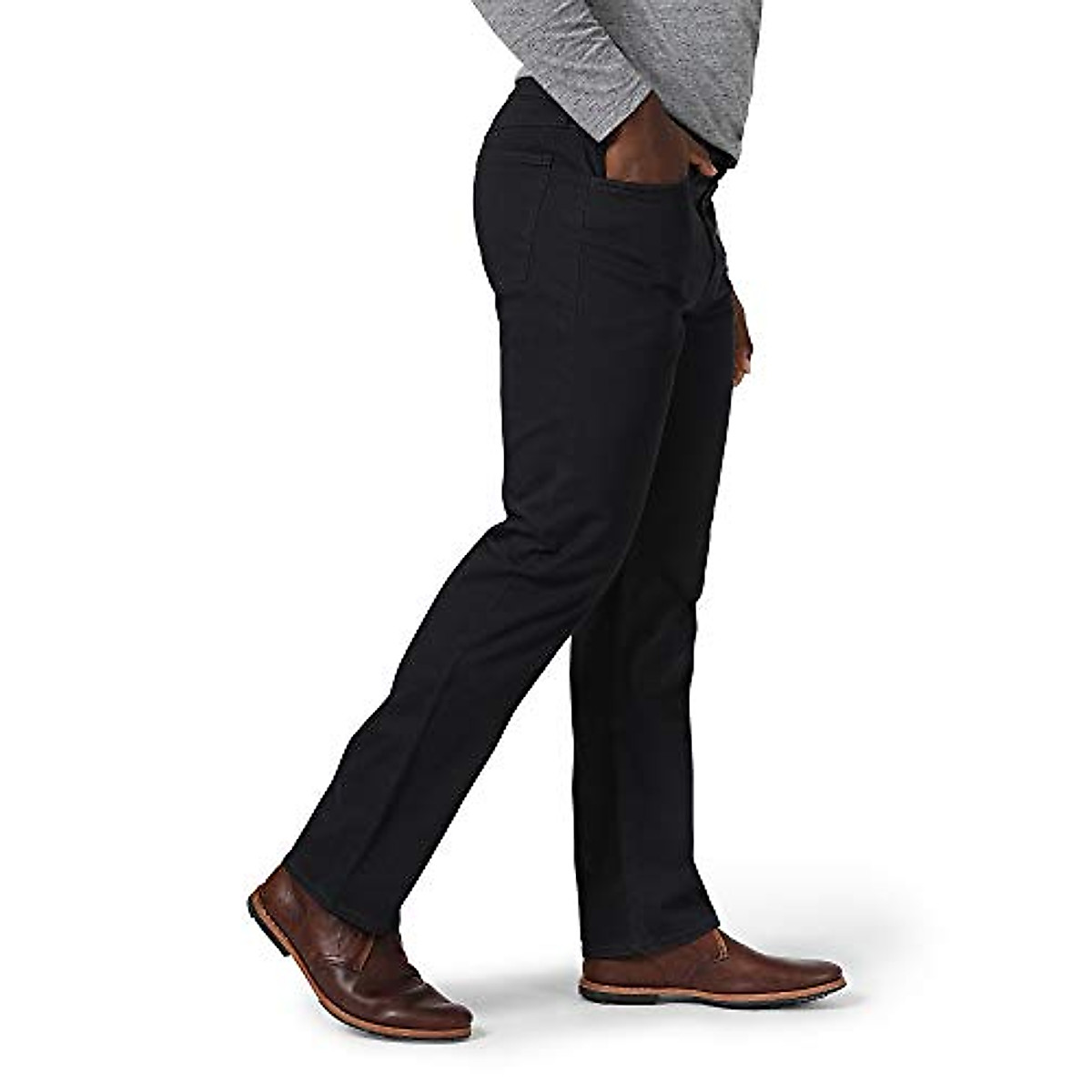 Wrangler Authentics Men's Straight Fit Twill Pant, Caviar, 34W x 30L