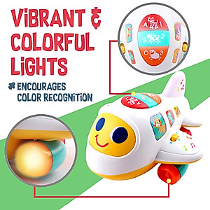 CoolToys My First Plane Airplane Toy for Toddlers and Babies for Learning Letters, Numbers and Colors - Lights Up, Sings, and Moves Around